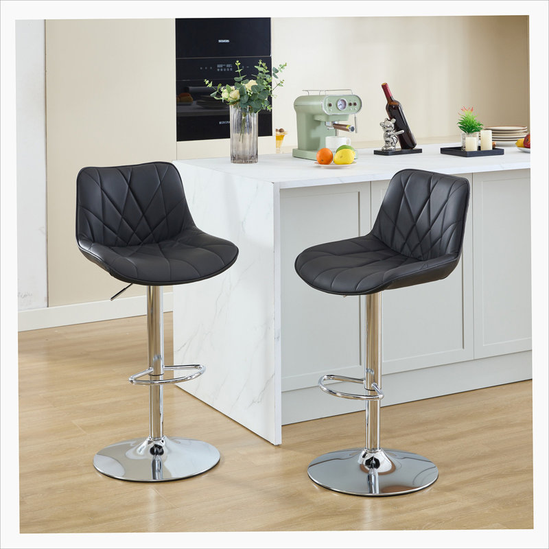 Latitude Run Counter Height Bar Stools Kitchen Island Barstools Adjustable Swivel Counter Stool Bar Height Island Chairs With Back Set Of 2 Upholster